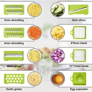 Vegetable Chopper, Veggie Chopper with Container, Cutter, Dicer, Slicer,12 In 1 Multifunctional Slicer for Fruits and Vegetables Onion Chopper Food Chopper