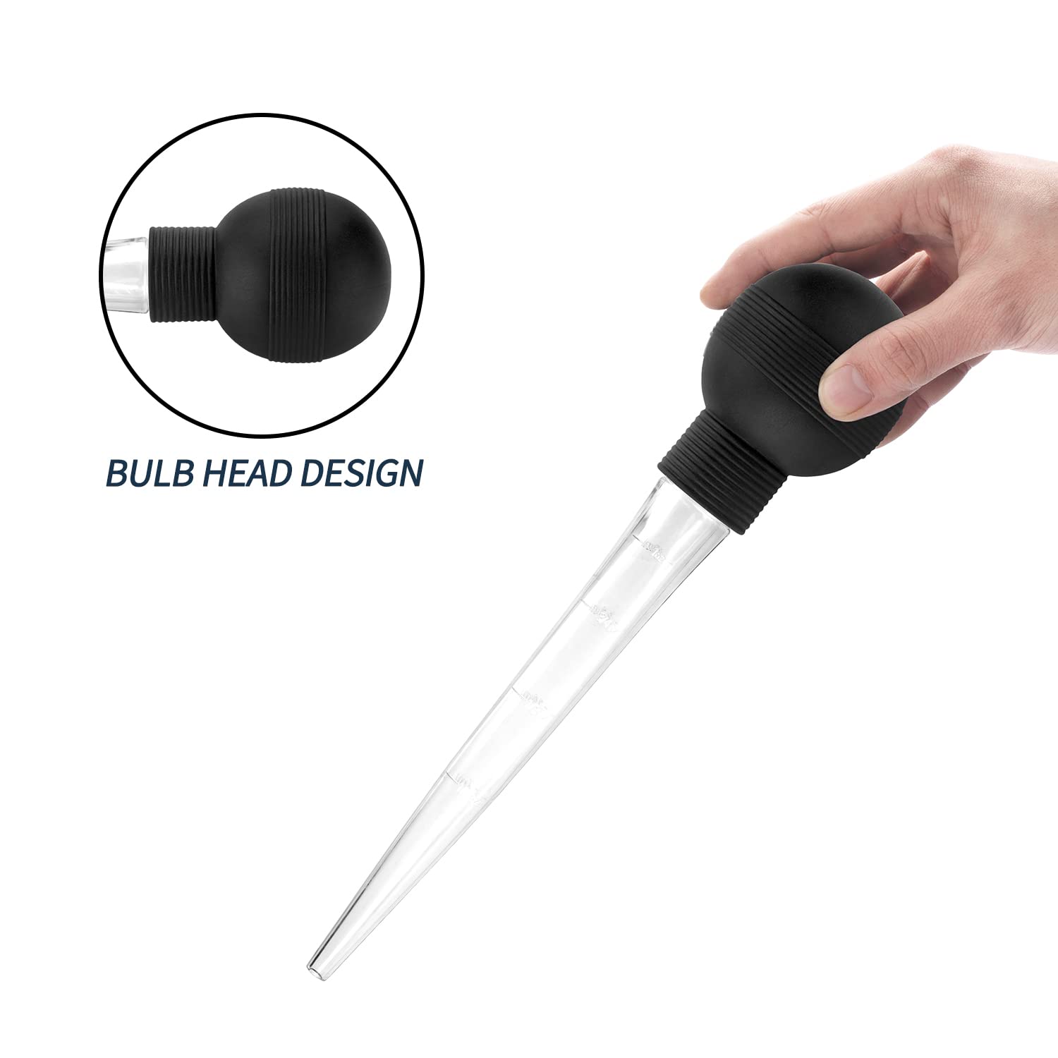 Kendane Turkey Baster With Cleaning Brush, Baster Syringe for Home Baking and Roaster Turkey, Include Detachable Food Grade Bulb with Double Scales for BBQ Grill Baking Kitchen Cooking