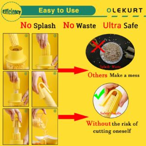 OLEKURT Corn Cob Stripper - Corn Peeler from Corn on the Cob | Quick Corn Kernels Corn on the Cob Ergonomic Remover Tool | with Bowl and Safety Handle [Yellow]