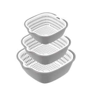 washing vegetable baskets in the kitchen fruit baskets multi-layer stackable vegetable sinks, strainer and washing fruits and vegetables kitchen colander set