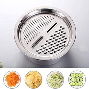 Multifunctional Stainless Steel Grater Basin 3 In 1 Colanders Basin, Grater Strainer and Drain Basket Salad Maker Bowl…1