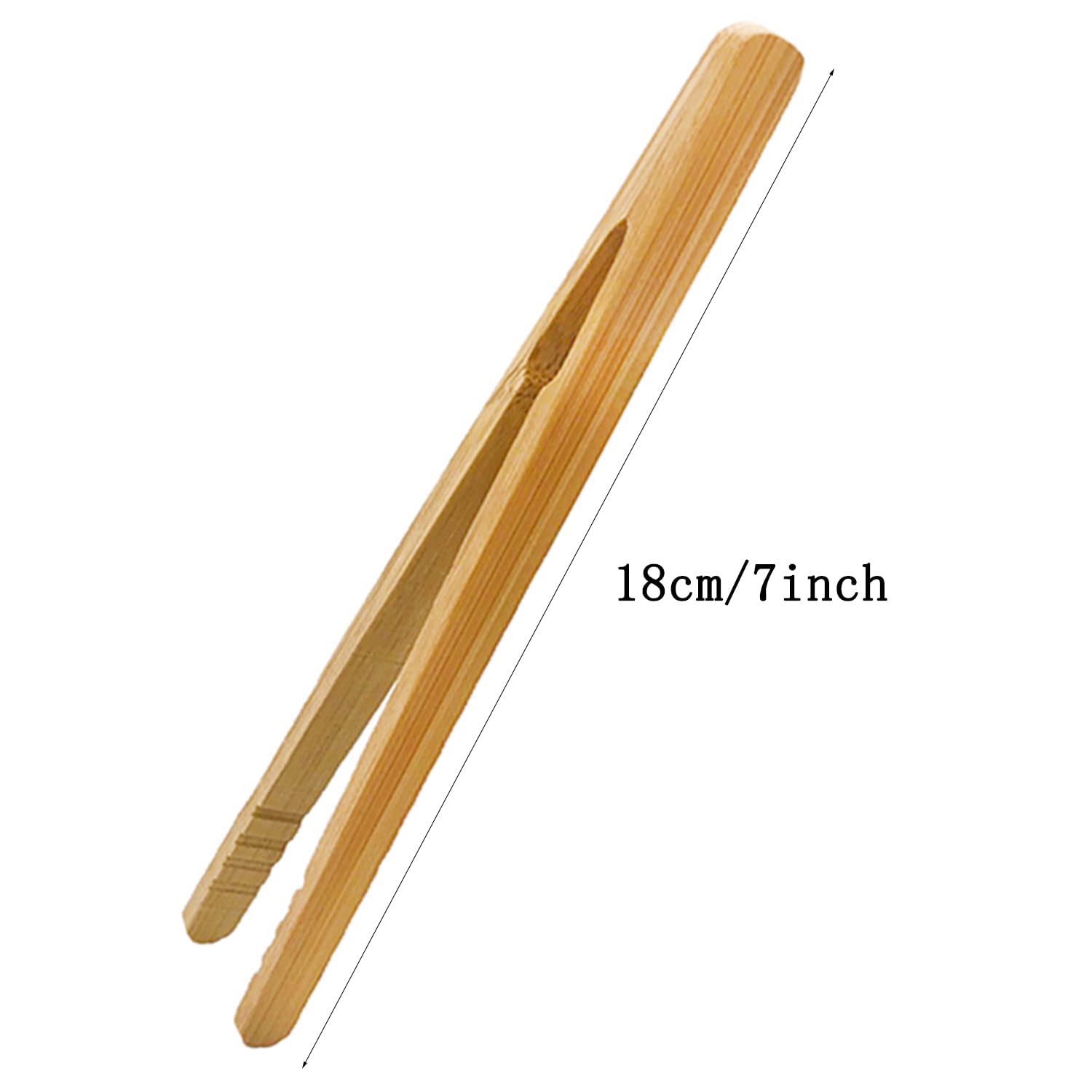 12pcs Bamboo Tongs, 7 Inch Reusable Bamboo Toast Tongs for Toast Bread Pickles Fruits Tea