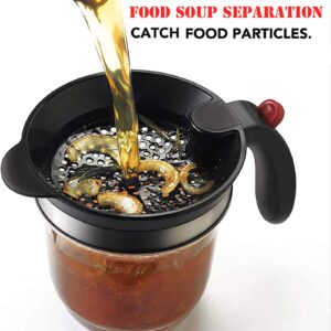 Fat Separator With Bottom Release - Food Strainers,Oil Separator with Strainer 4 Cup Gravy & 1L Grease Separator Cup with Strainer for Improved Health