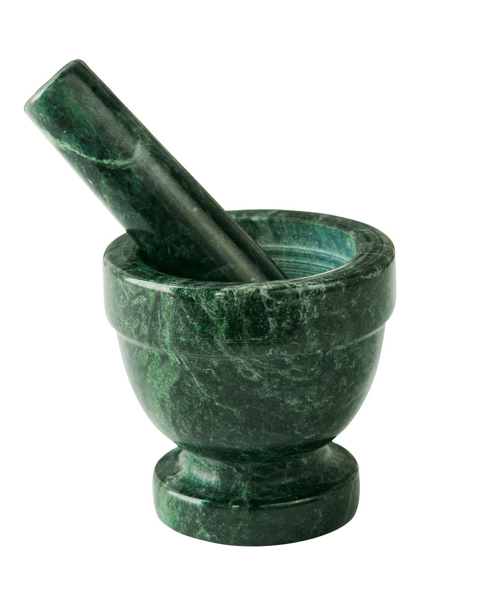 Fox Run Marble Mortar and Pestle, Green , 3"