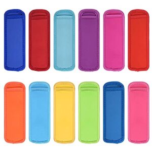 Popsicle Holder Ice Popsicles Bags Neoprene Insulator Sleeves Reusable Freezer Pop Holders Antifreezing Sleeves Popsicle Holders 12 Pack