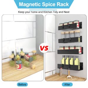 Tulbnay Magnetic Spice Rack, 4 Pack, Strong Magnetic, Metal