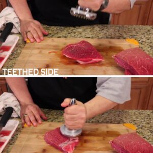 Reversible Meat Tenderizer and Pounder Dual Sided Meat Tenderizer Mallet Marinating Prep Tool