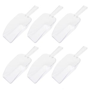 8 inch multi purpose clear plastic scoops for weddings, candy dessert buffet, ice cream, coffee, tea, 6 pcs