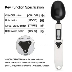 JOYIT Digital Spoon Scale 500g/0.1g - Stainless Steel Food Measuring Scale, Small Baking Scale with LCD Display