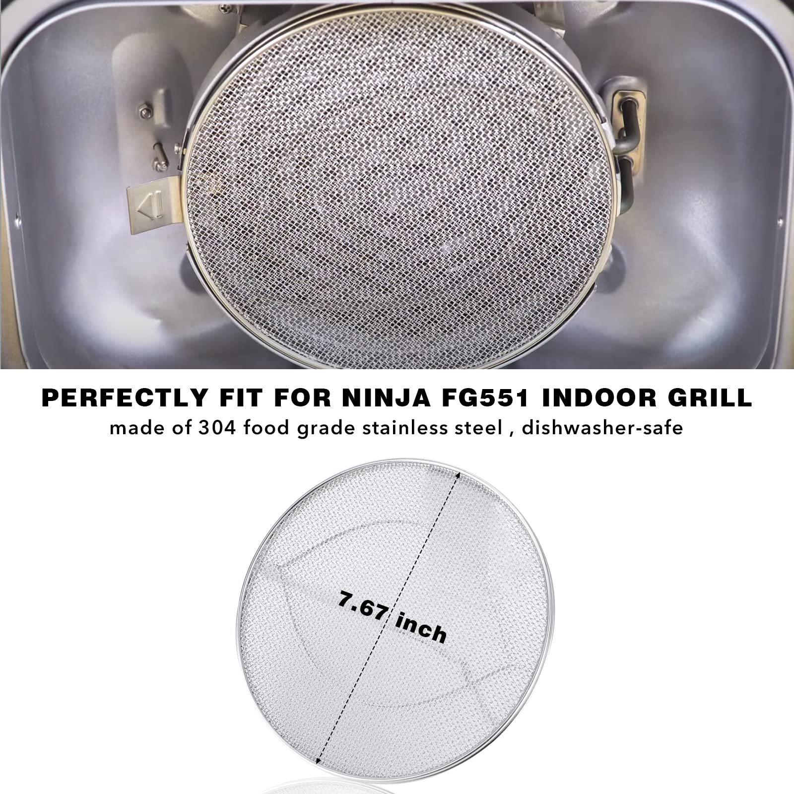 Stainless Steel Splatter Shield for FG551 Foodi, Accessories for Reusable Foodi Smart XL 6-in-1 Indoor Grill, Foodi Smart XL Accessories, Foodi Grill Air Fryer Accessories, Dishwasher safe