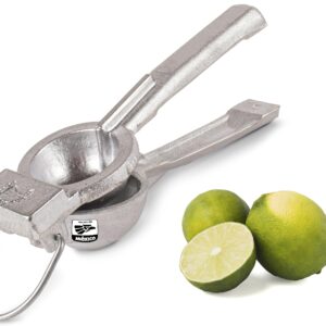 Genuine Made in Mexico Lemon Squeezer Premium Cast Aluminum Lemon Lime Squeezer, Heavy Duty, Manual Press Lime Juicer and Citrus Press, Commercial Grade, Exprimidor de Limon (2.4") (Large)