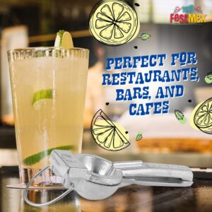 Genuine Made in Mexico Lemon Squeezer Premium Cast Aluminum Lemon Lime Squeezer, Heavy Duty, Manual Press Lime Juicer and Citrus Press, Commercial Grade, Exprimidor de Limon (2.4") (Large)