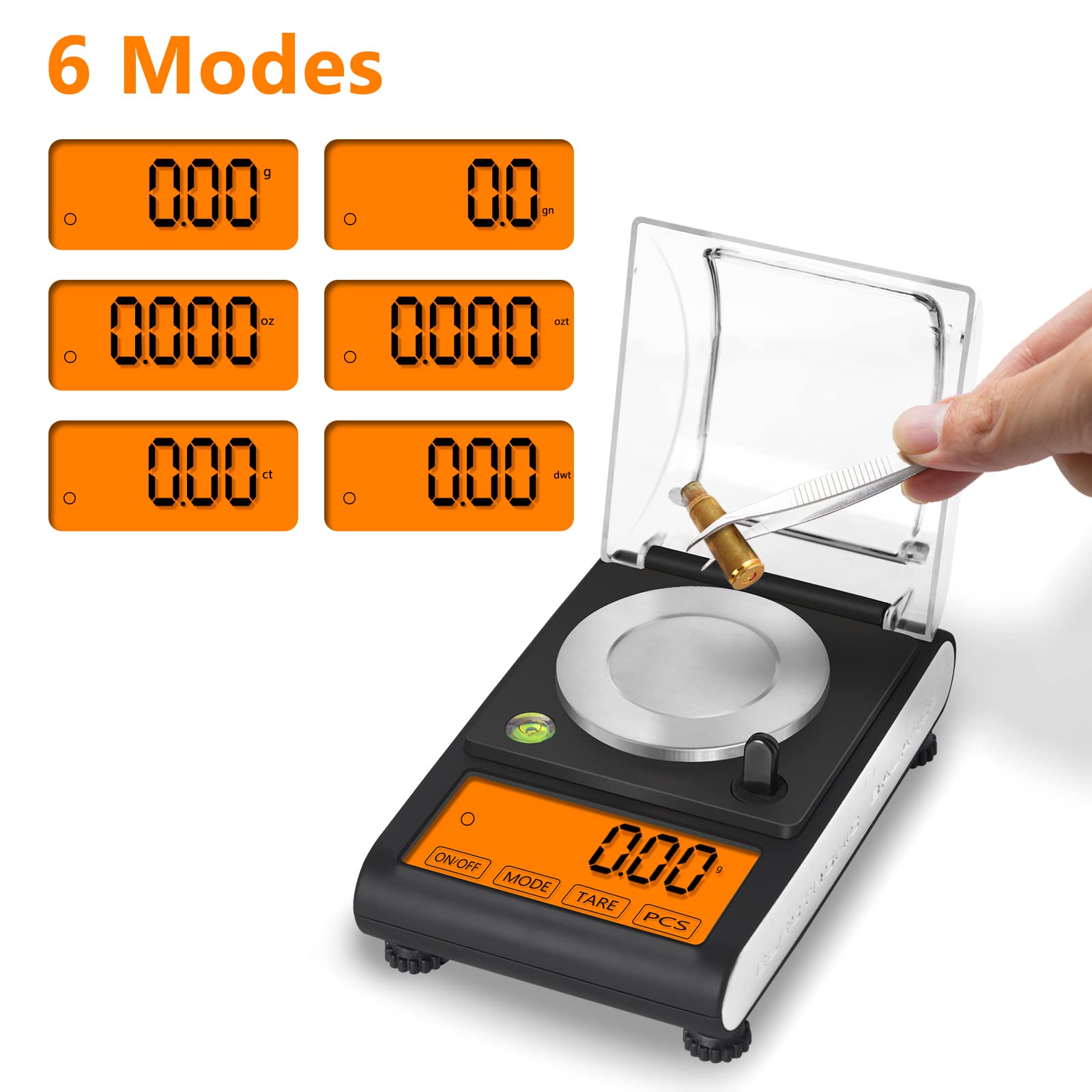 Fuzion TGD-1500gn Reloading Scale Rechargeable, 0.1gn Large LCD Touch Screen, 6 Weigh Modes, Grain Powder Scale for Reloading, Digital Powder Scale