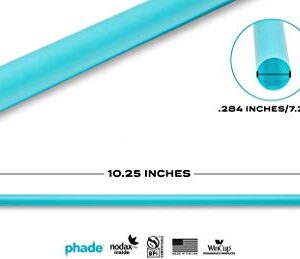 phade Eco-Friendly 10.25" Giant Drinking Straws 250 Count - Sustainable Marine Biodegradable Compostable Individually Wrapped, 1 Pack