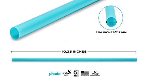 phade Eco-Friendly 10.25" Giant Drinking Straws 250 Count - Sustainable Marine Biodegradable Compostable Individually Wrapped, 1 Pack