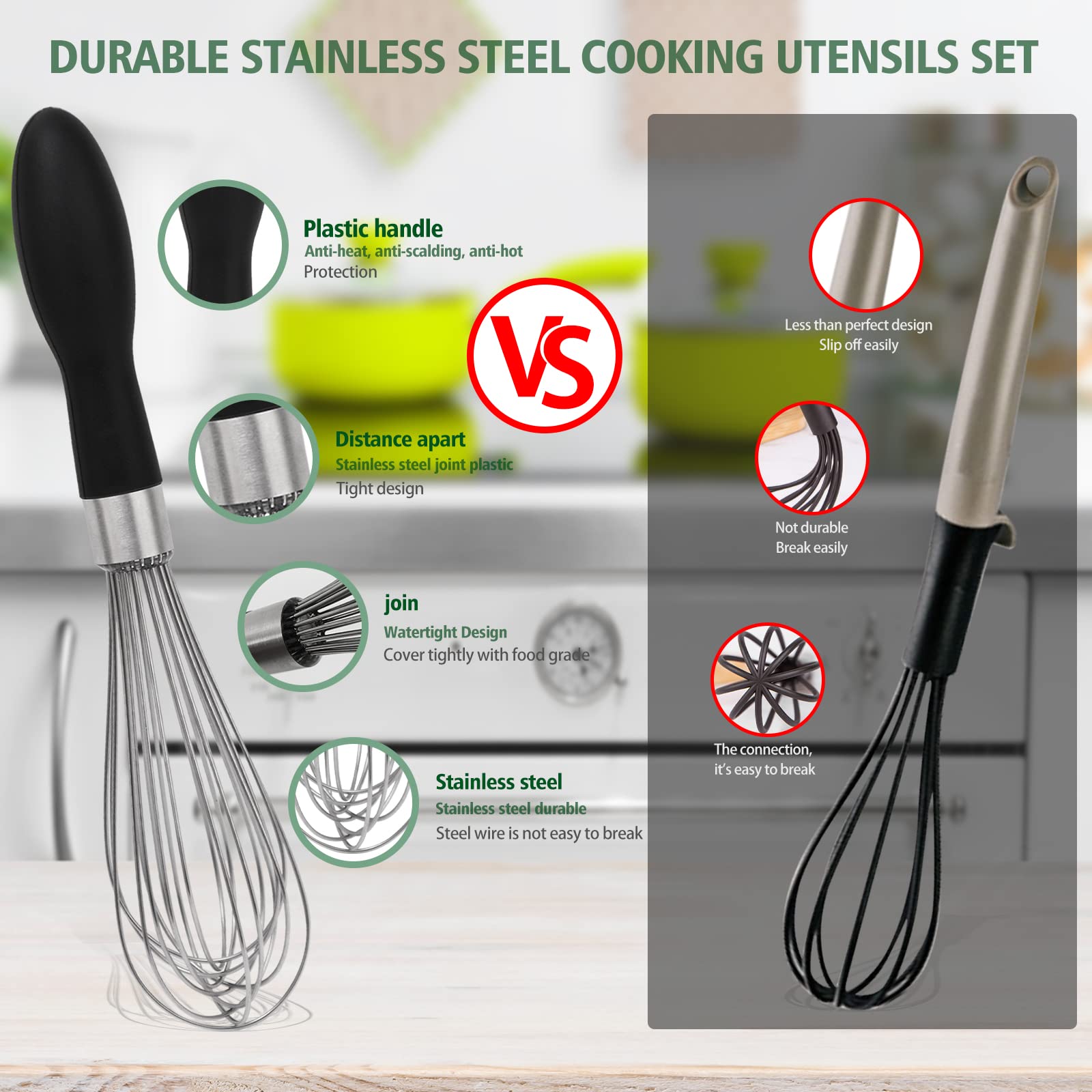 18/8 stainless steel kitchen utensils set, kitchen gadgets cooking tools, kitchen baking and pastry tool set, scissors,Peeler,Zester,Kitchen Tongs,Whisk,Measuring Spoons,Dough Blender,Pastry Brush