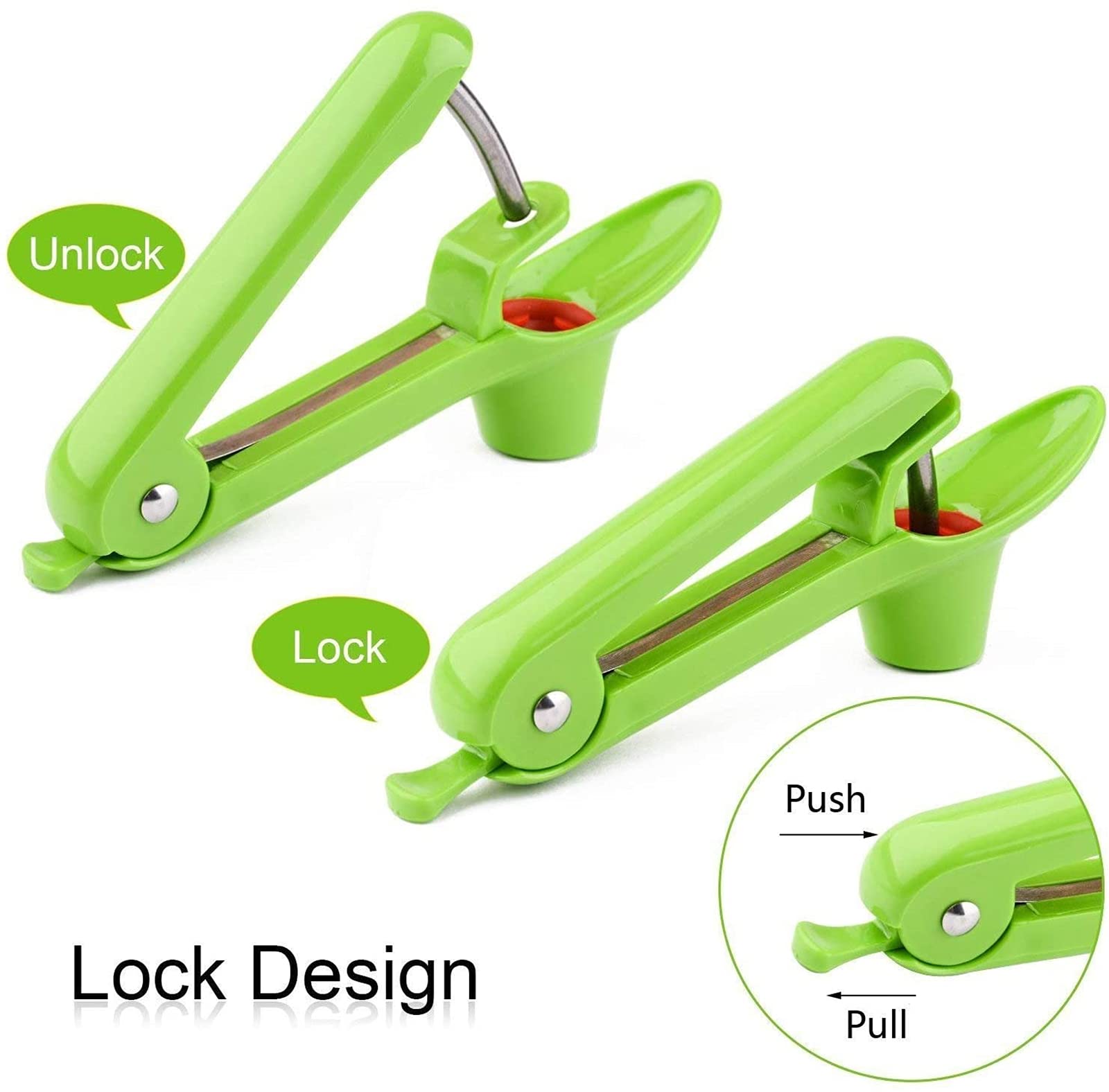 Cherry Pitter Tool, Olive Pitter Tool, Cherry Pitter Remover Stoner Corer Tool with Space-Saving Lock Design Cherry Pitter Suitable for Make Fresh Cherry Dishes, Cherries Pie,Jam Cocktail Cherries