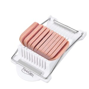 egg slicer luncheon meat slicer,egg slicer for hard boiled eggs fengchen spam slicer with 10 singing cutting wires in stainless steel