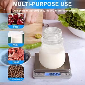 Gram Scale Small Digital Food Scale, 500g by 0.01Gram/0.001Ounce, Accurate Weighting, MEIYA Multifunction Kitchen Scale for Jewelry/Baking/Soap, 9 Units, Tare Function, LCD Display, Including Battery