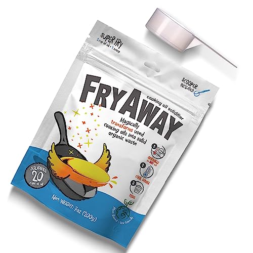 FryAway Super Fry Cooking Oil Solidifier, Solidifies up to 20 Cups - Plant-Based Cooking Oil SolidifierPowder that Turns Used Oil to Hard Oil and Organic Waste - Easy to Use, Made in the USA