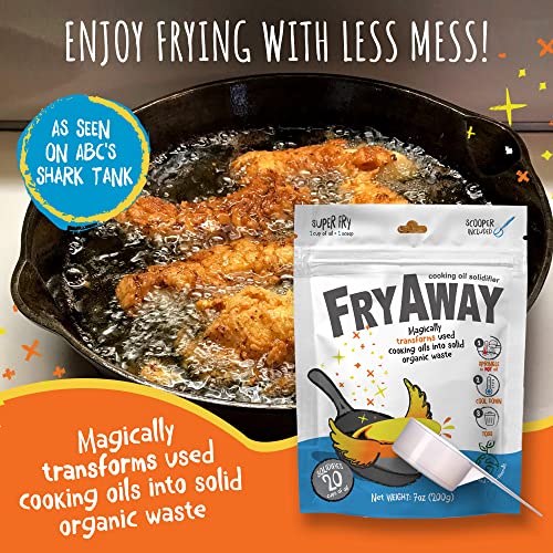 FryAway Super Fry Cooking Oil Solidifier, Solidifies up to 20 Cups - Plant-Based Cooking Oil SolidifierPowder that Turns Used Oil to Hard Oil and Organic Waste - Easy to Use, Made in the USA