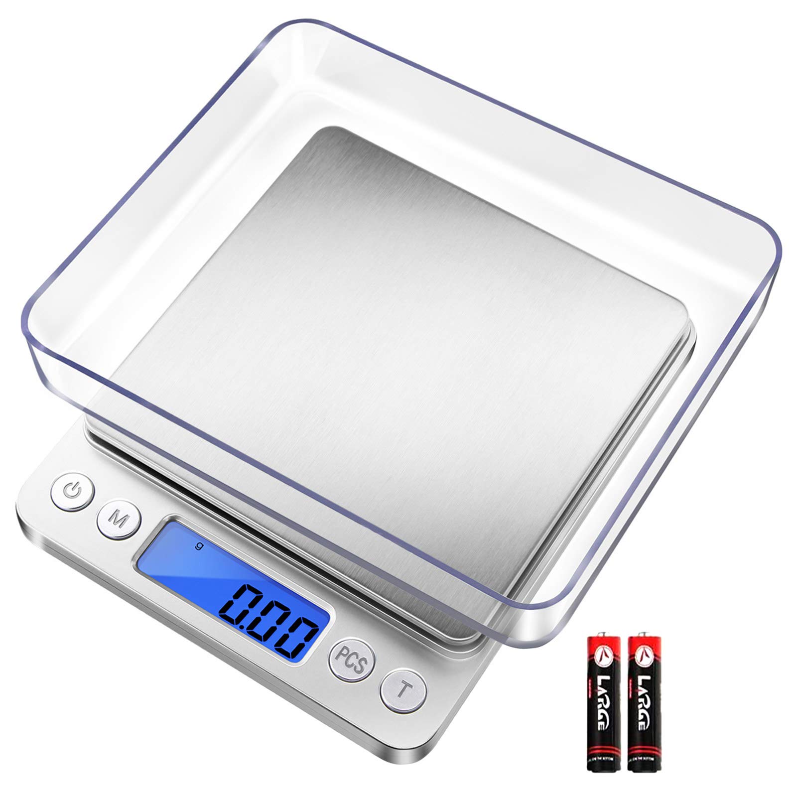 Fuzion Small Kitchen Scale, 500g/ 0.01g Small Gram Weight Scale, Precision Lab Scales Digital Weight Grams and Oz, Digital Gram Scale, Jewelry Scale with LCD, Small Food Scales for Kitchen