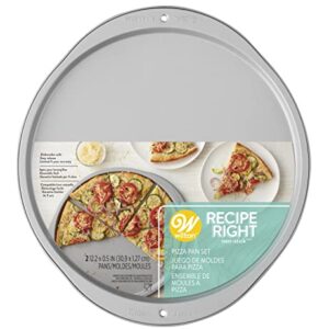 Wilton Recipe Right 12-Inch Pizza Pans, 2-Piece Set, Steel