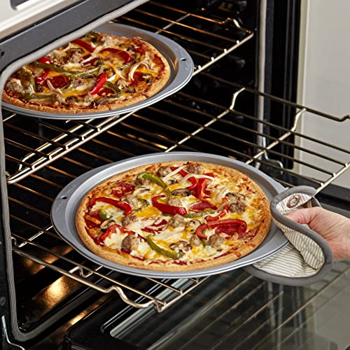 Wilton Recipe Right 12-Inch Pizza Pans, 2-Piece Set, Steel