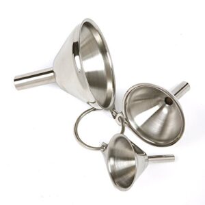 Norpro Stainless Steel Funnels, Set of 3, Silver