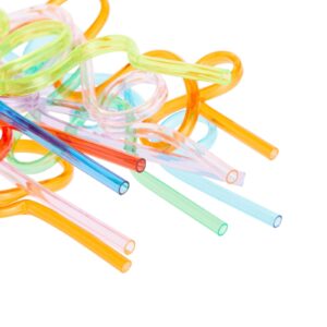 100 Pack Loopy Crazy Plastic Straws for Kid's Birthday Party, Classroom Celebration