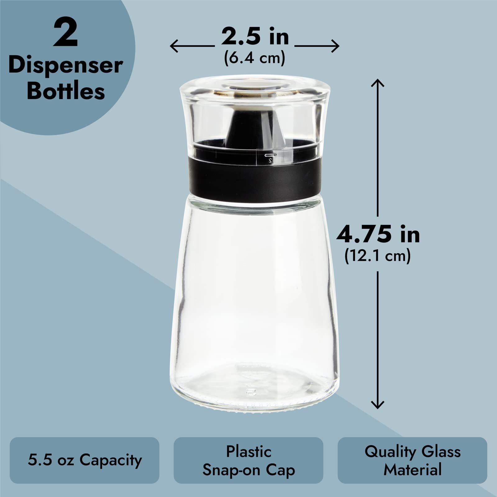 Juvale 2 Piece Small Oil and Vinegar Dispenser Set for Kitchen, Glass Cruet Bottles with No Drip Tops for Salad Dressing, Balsamic, Soy Sauce (5.5 oz)