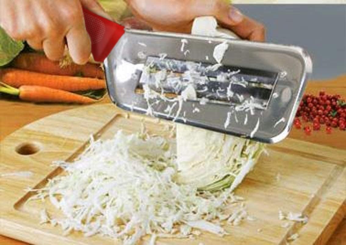 YukaBa Cabbage Kitchen Knife Slicer Chopper Shredder Sauerkraut Cutter Coleslaw Grater (Red-A)