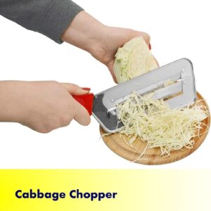 YukaBa Cabbage Kitchen Knife Slicer Chopper Shredder Sauerkraut Cutter Coleslaw Grater (Red-A)