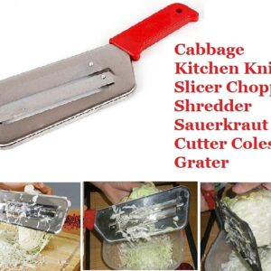 YukaBa Cabbage Kitchen Knife Slicer Chopper Shredder Sauerkraut Cutter Coleslaw Grater (Red-A)