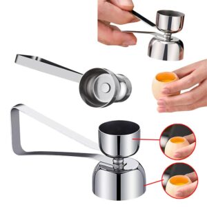 nuoya 1 pcs double head two-in-one stainless steel  opener metal egg scissors 304 stainless steel topper shell cutter opener boiled raw egg open creative kitchen tool eggshell opener