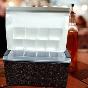 Bangp Clear Ice Cube Maker,Clear Ice Cube Mold with Reusable Ice Cube Storage Bag,Silicone Clear Ice Cube Tray Makes 8×2 Inch Clear Square Ice Cubes for Whiskey & Cocktails - Precious Gifts for Men