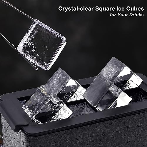 Bangp Clear Ice Cube Maker,Clear Ice Cube Mold with Reusable Ice Cube Storage Bag,Silicone Clear Ice Cube Tray Makes 8×2 Inch Clear Square Ice Cubes for Whiskey & Cocktails - Precious Gifts for Men