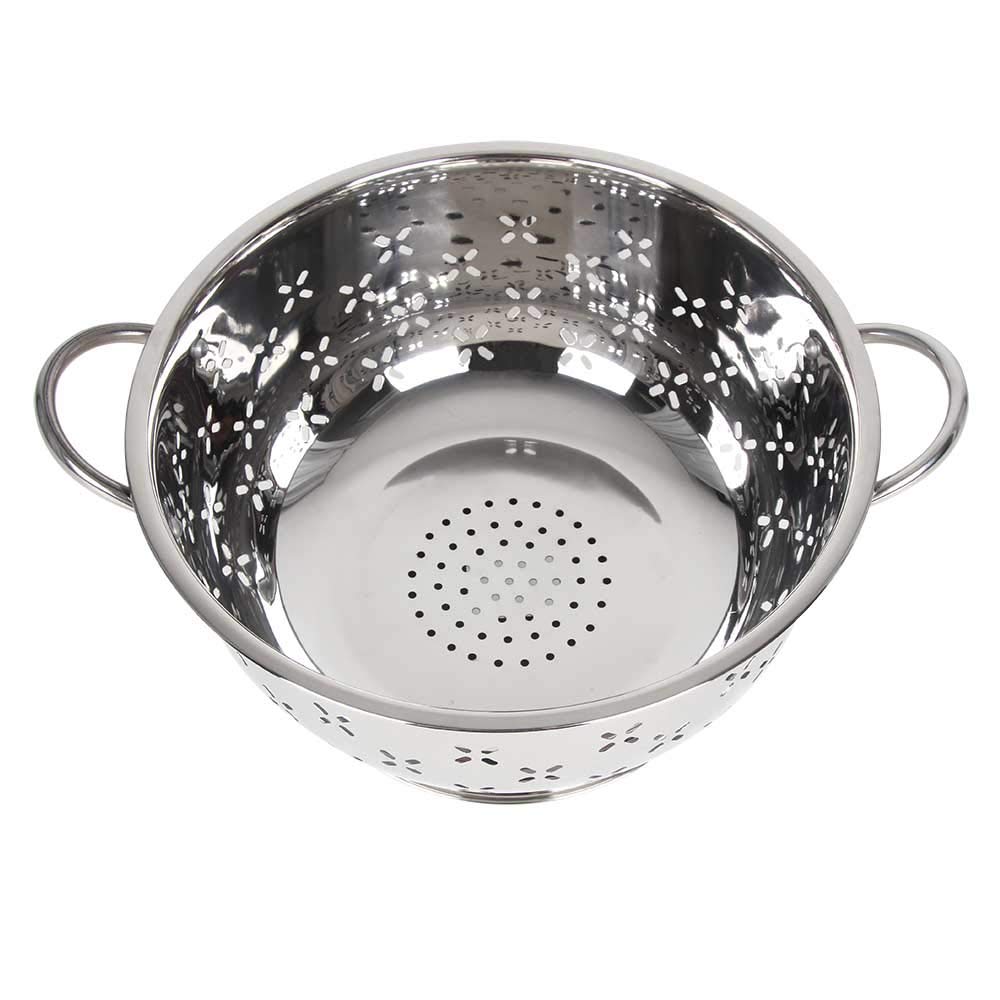 Lindy's metal colander, 8-quart, silver