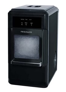 frigidaire efic237 countertop crunchy chewable nugget ice maker, 44lbs per day, auto self cleaning, black stainless