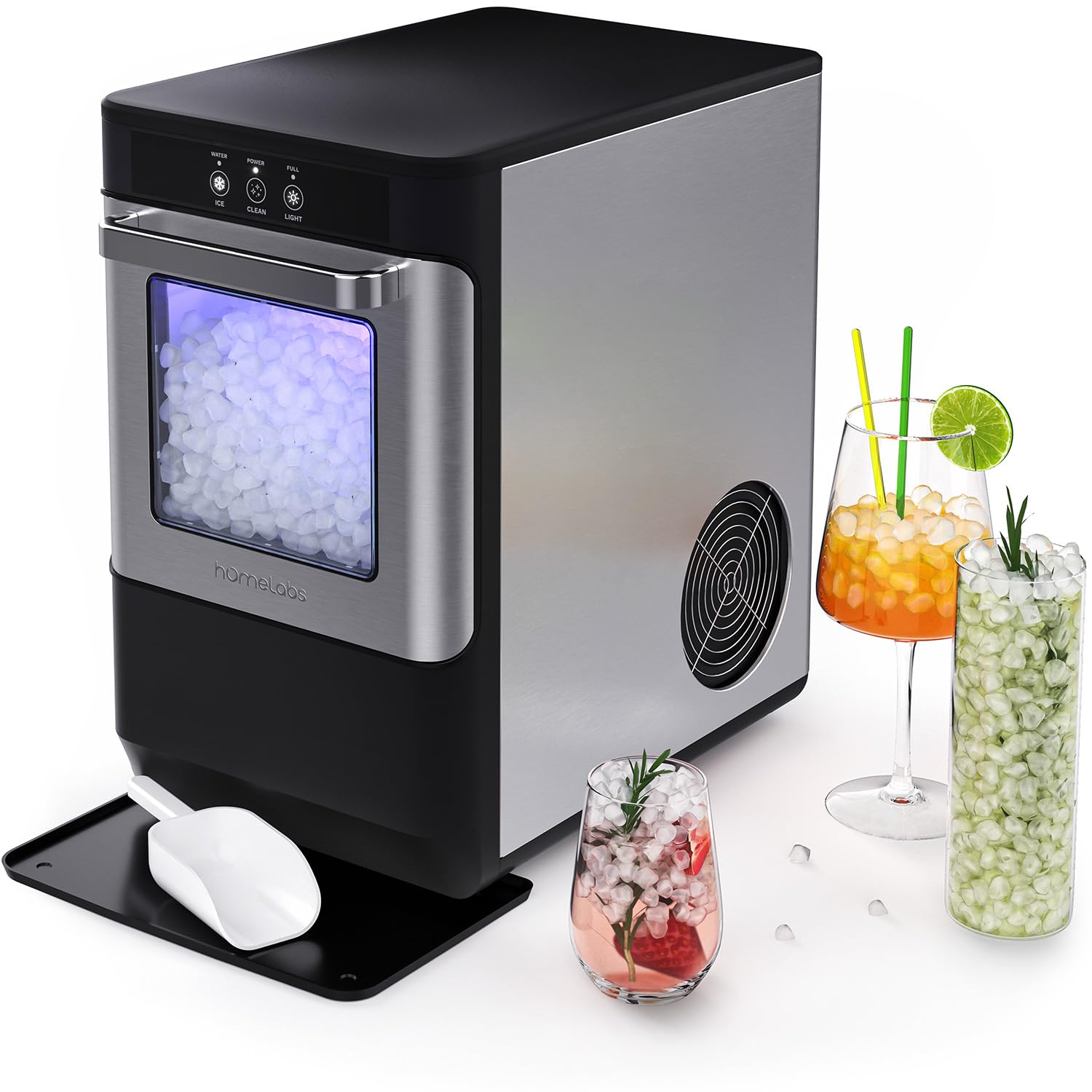 hOmeLabs Chill Pill Countertop Ice Maker - Perfect Ice in 8 to 10 Minutes - 26 Pounds Per Day Production To Keep You Iced Out Of Your Mind