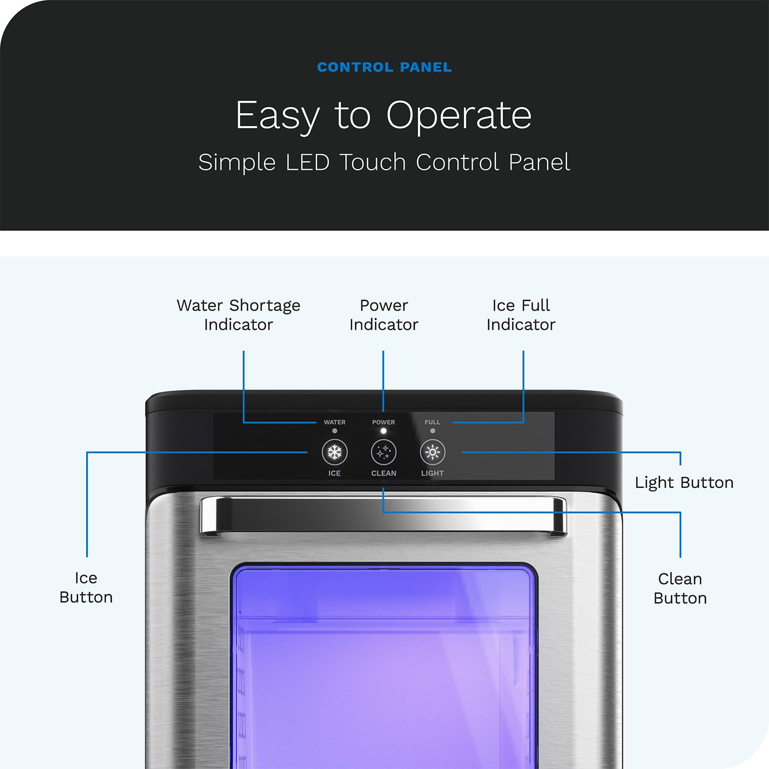 hOmeLabs Chill Pill Countertop Ice Maker - Perfect Ice in 8 to 10 Minutes - 26 Pounds Per Day Production To Keep You Iced Out Of Your Mind