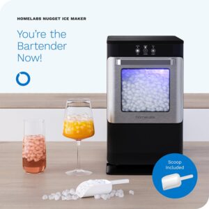 hOmeLabs Chill Pill Countertop Ice Maker - Perfect Ice in 8 to 10 Minutes - 26 Pounds Per Day Production To Keep You Iced Out Of Your Mind