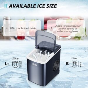 HBN Ice Maker - Portable Countertop Ice Maker Machine with Self Cleaning, 26 lbs ice in 24 Hours, 9 Cubes Ready in 6 Mins with Ice Scoop and Basket for Home/Kitchen/Office/Bar/Restaurant