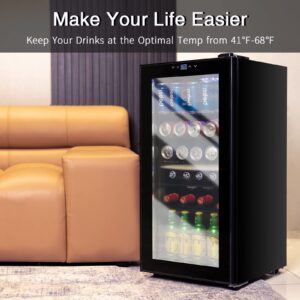 Anukis 3.2 Cu.Ft Beverage Refrigerator Cooler with Touch Control, Auto Defrost Beer Fridge/Removable Shelves for Home&Office