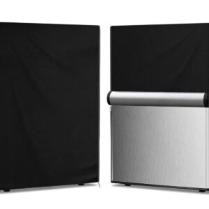 Dalema Upright Freezer Cover,Outdoor Waterproof Upright Refrigerator Cover,Outside 3.0 Cubic Feet Compact Stand Up Fridge Covers.Front Can Be Rolled-Up With Zippers.(Black,22" L x 23" W x 34" H)