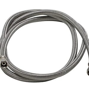 Fluidmaster 12IM60 Ice Maker Connector, Braided Stainless Steel - 1/4 Compression Thread x 1/4 Compression Thread, 5 Ft. (60-Inch) Length