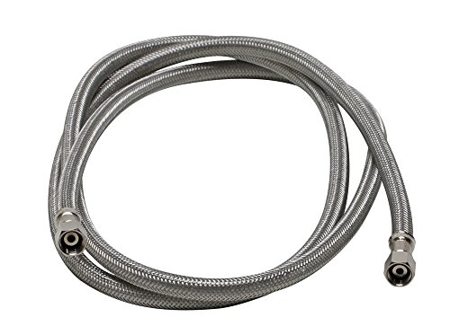 Fluidmaster 12IM60 Ice Maker Connector, Braided Stainless Steel - 1/4 Compression Thread x 1/4 Compression Thread, 5 Ft. (60-Inch) Length