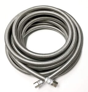 shark industrial 25 ft stainless steel braided ice maker hose with 1/4" comp by 1/4" comp connection