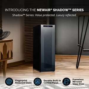 Newair 12 Bottle Wine Cooler Refrigerator | Shadow Series | Freestanding Mirrored Wine and Beverage Fridge with Double-Layer Tempered Glass Door & Compressor Cooling For Reds, Whites, & Sparkling Wine