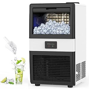 lifeplus ice maker commercial - 70lbs/24h ice machine 32 ice cubes in 11-20 minutes, freestanding cabinet ice maker with 13 lbs storage bin, 2 ways add water for bar home office restaurant